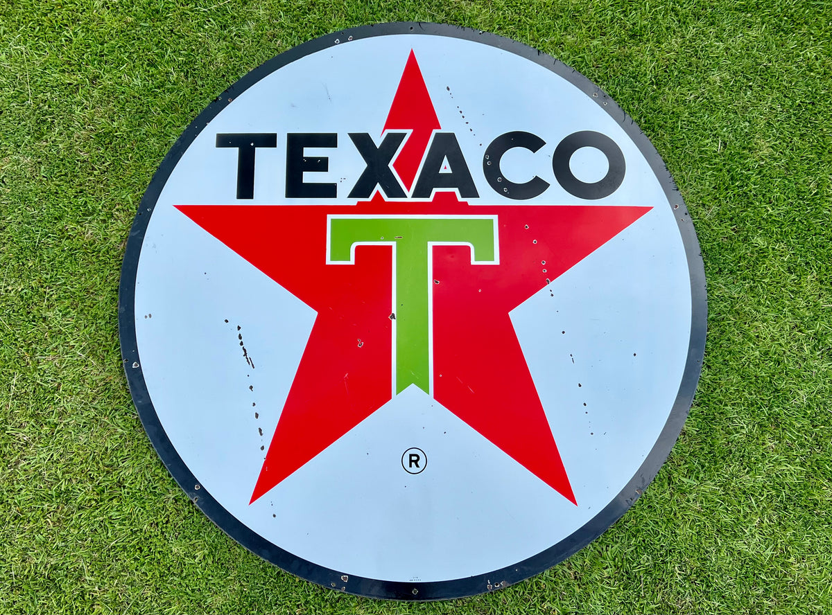 Original 6ft Porcelain Texaco Station Sign – dirtybarnVintage